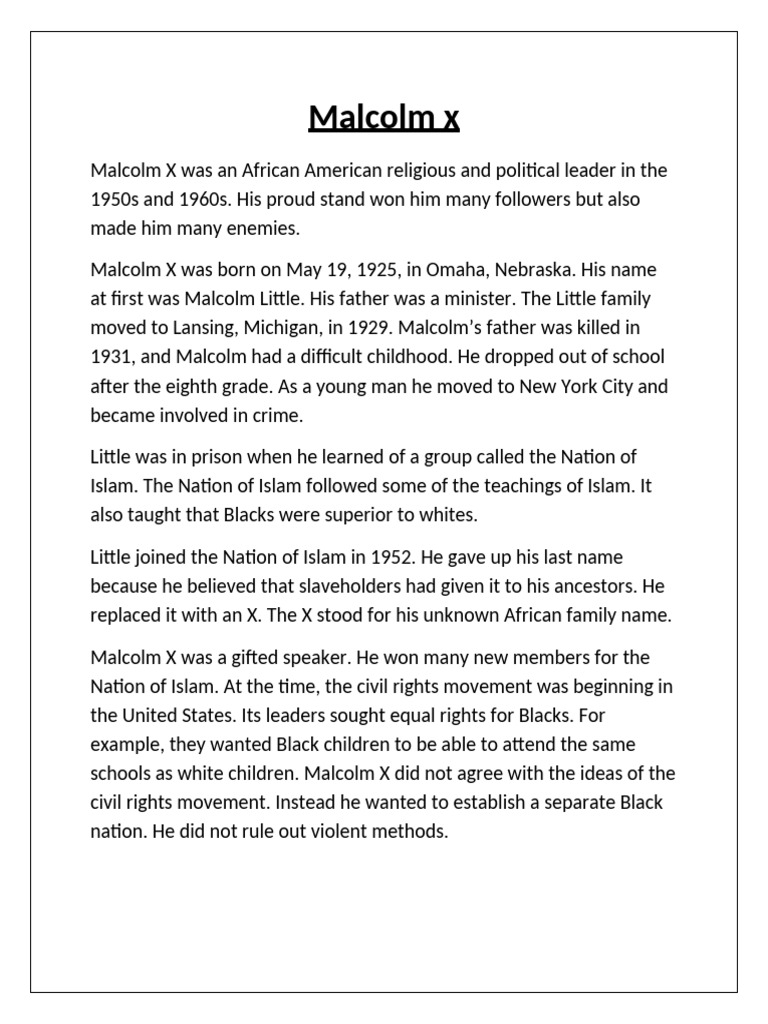 Malcolm x | PDF