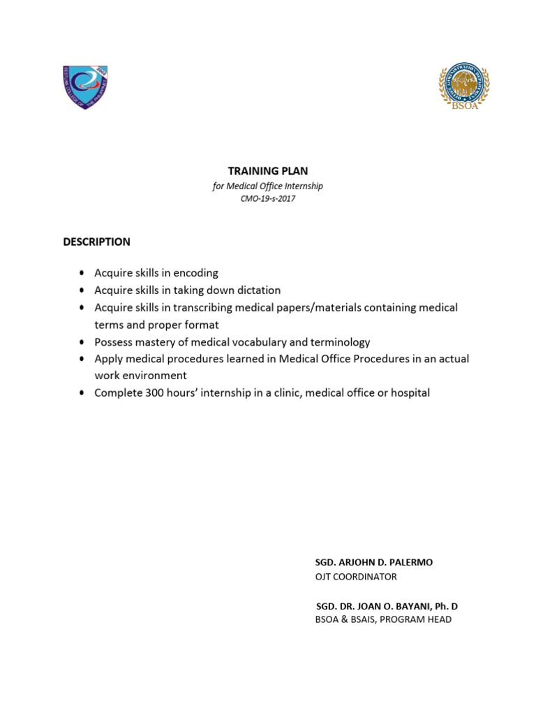 OJT Head Office Internship Training Plan | PDF | Cognitive Science ...