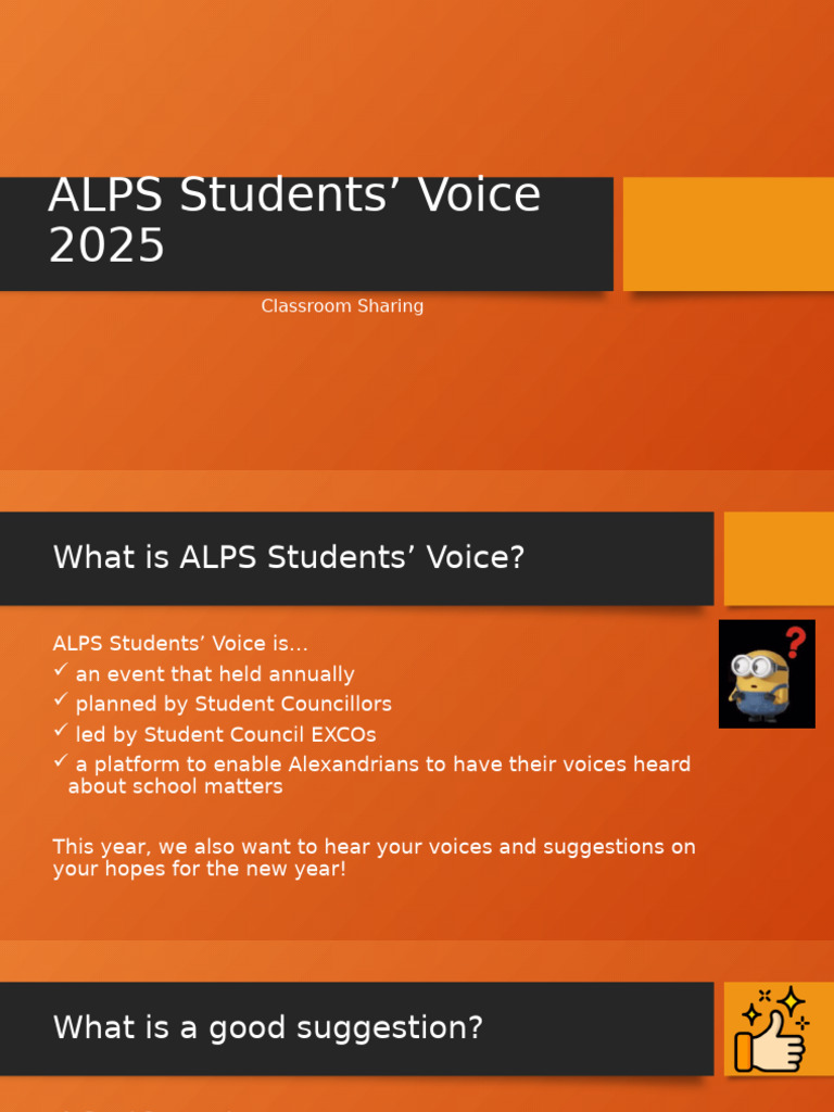 Student Voice project, Classroom slides | PDF