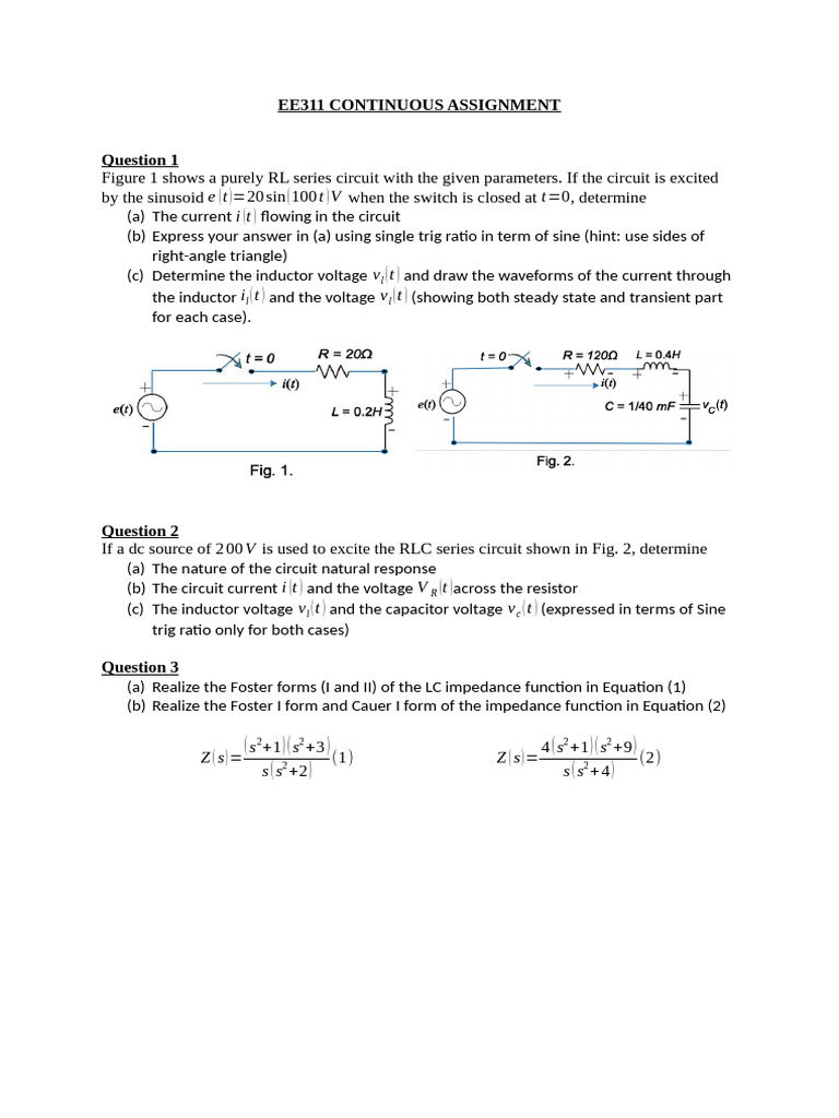 Ee311 Continuous Assignment | PDF