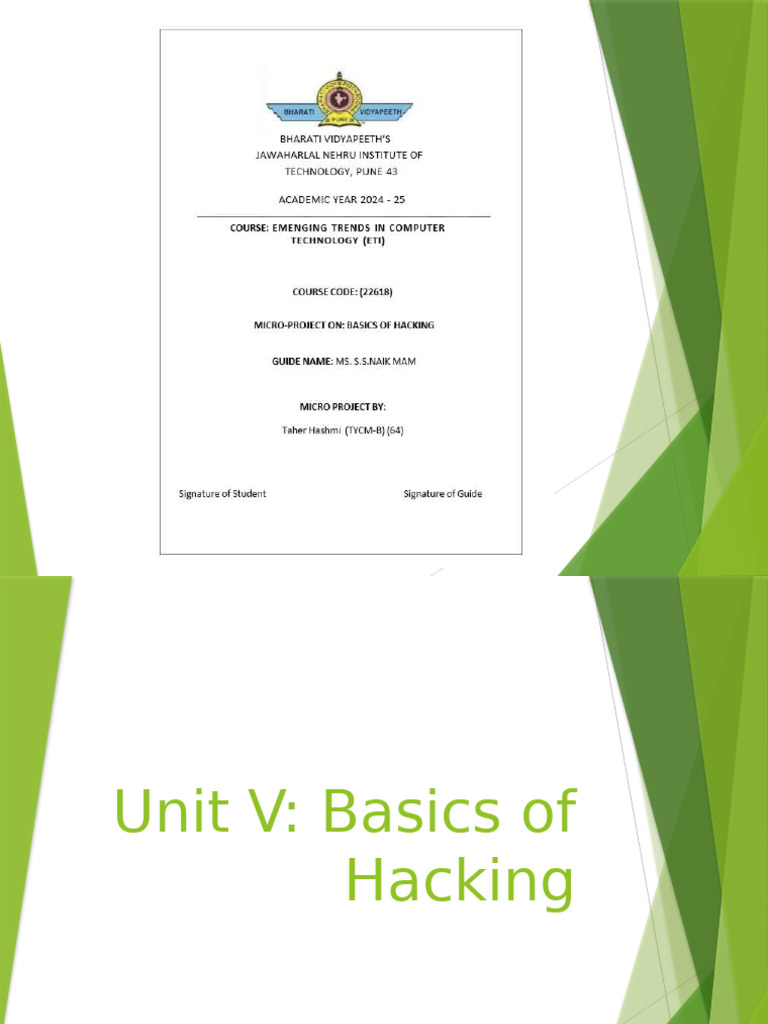 Expanded Unit V Basics of Hacking Presentation New | PDF