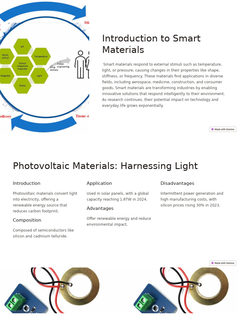 Introduction to Smart Materials | PDF | Piezoelectricity | Photovoltaics