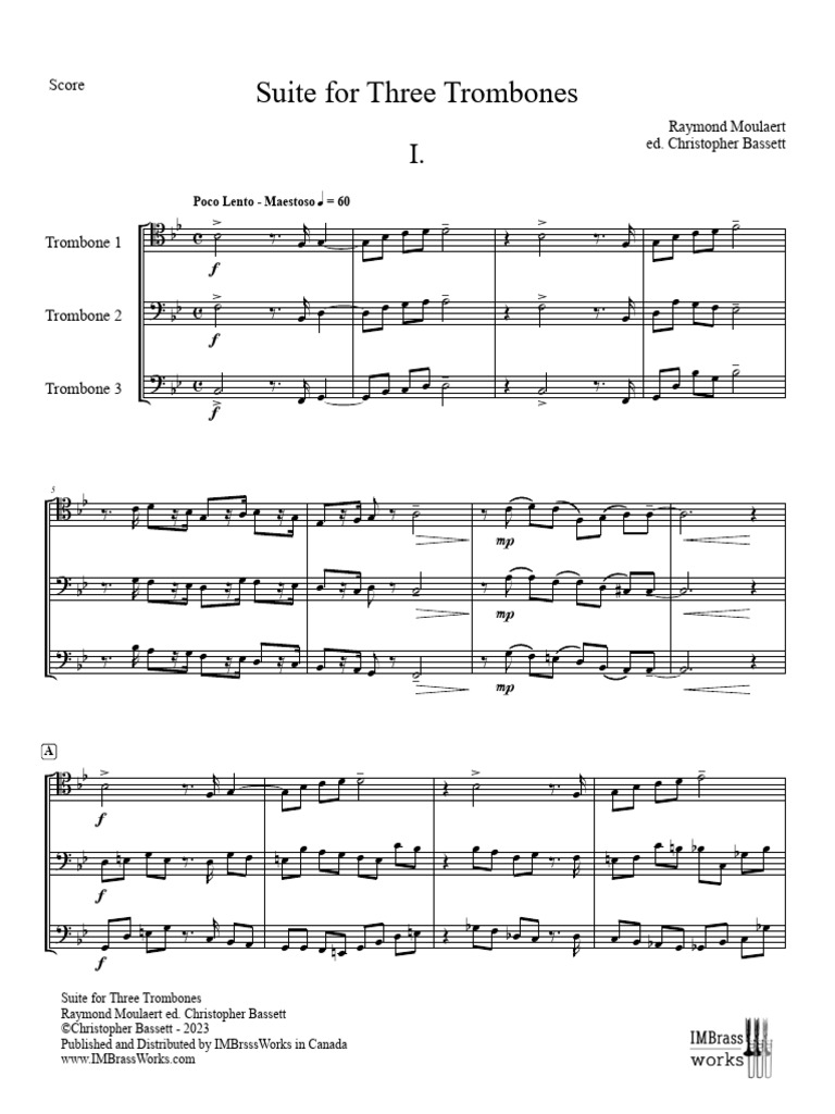 Moulaert Suite Three Trombones-Sample-3722 | PDF | Poetics | Elements Of Music