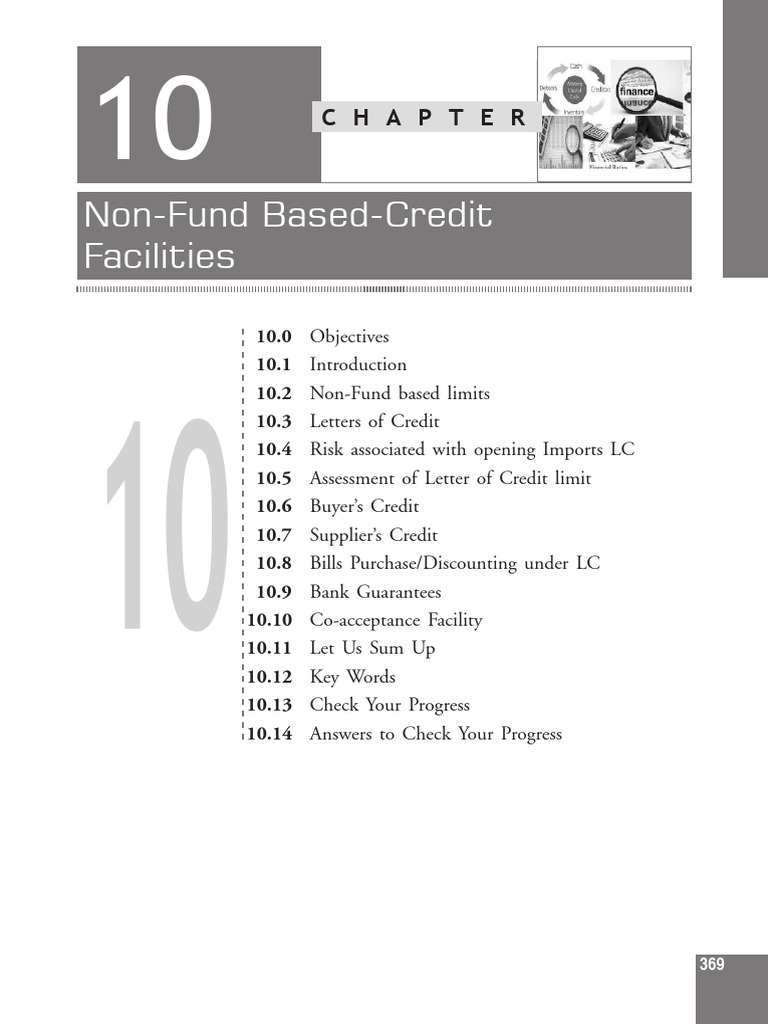 CH 10 - Non Fund Based Credit Facilities | PDF | Letter Of Credit | Trade