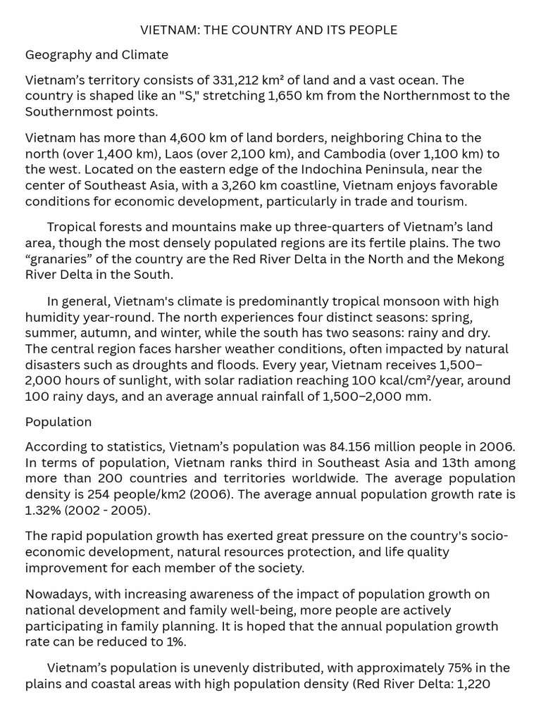 Overview of Vietnam's Geography and History | PDF | Vietnam | Forests