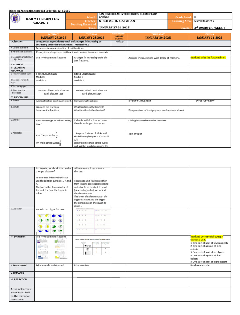 4as DLL Math 2 Melc Based Q3 W7 | PDF | Learning | Teaching