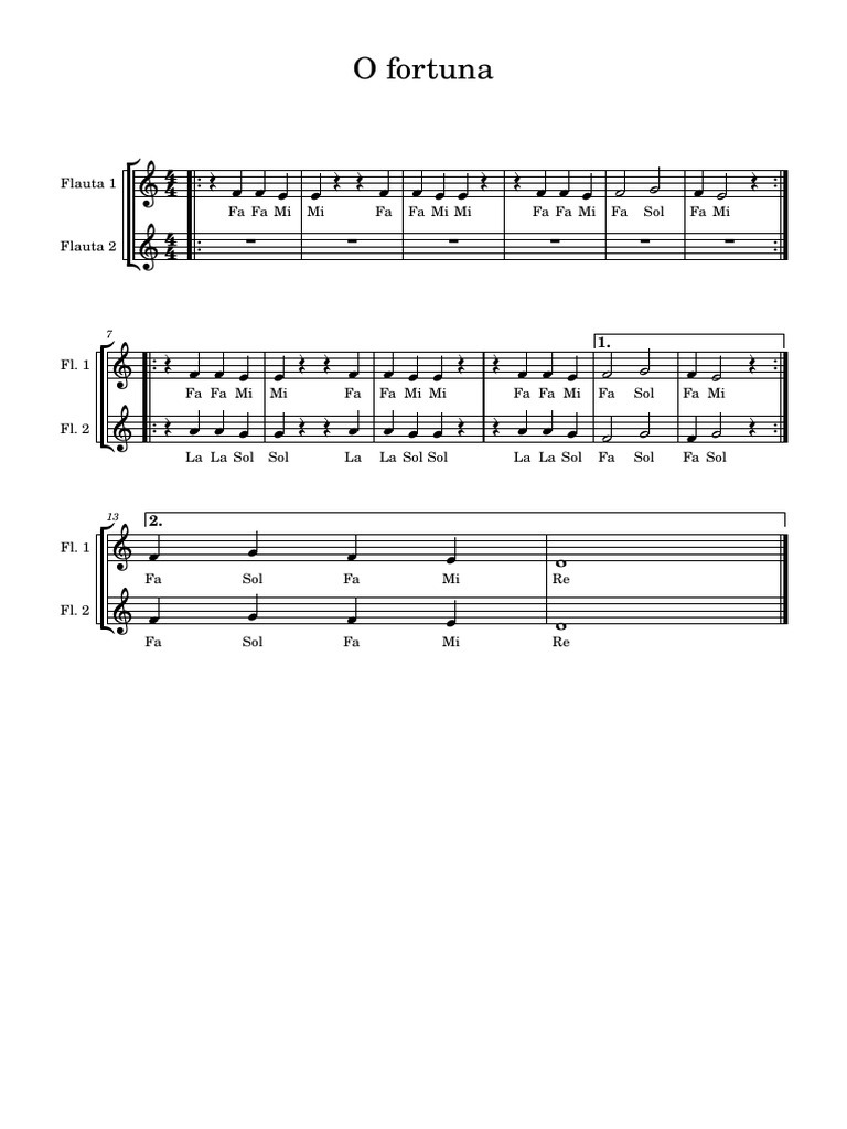 O Fortuna - Flautas Con Notas | PDF