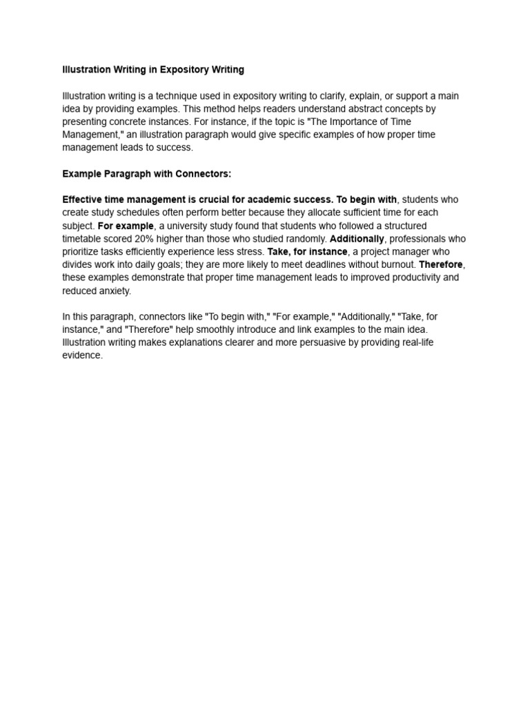 Illustration Writing in Expository Writing (1) | PDF