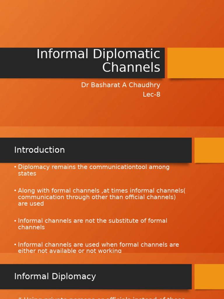 Lec 8, Informal Diplo Channels | PDF | Diplomacy | Communication