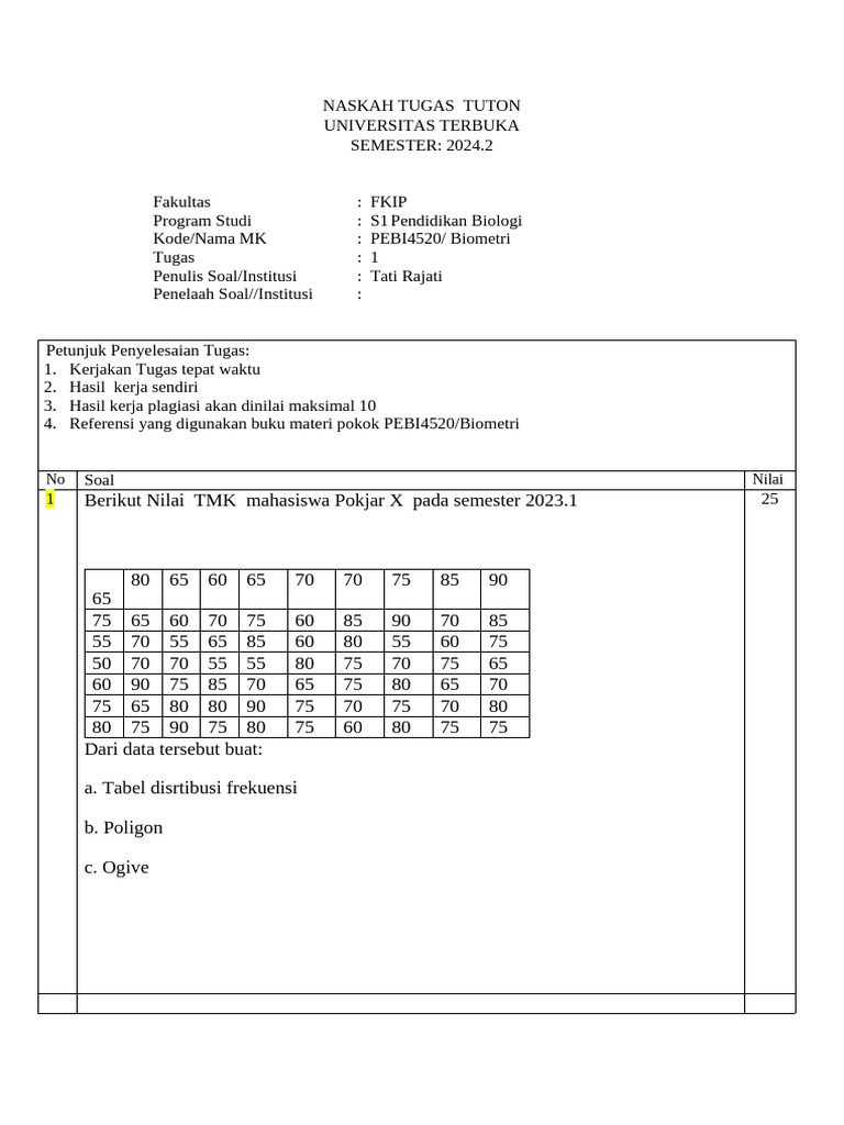 Naskah Tugas 1 Tuton | PDF
