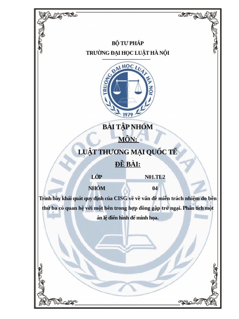 BTN Luật TMQT Nhóm 4 | PDF