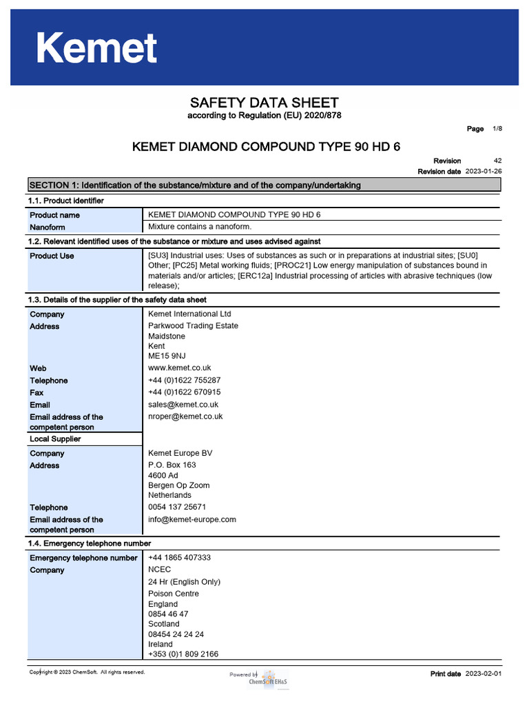 Diamond Compound Type 90 HD 6 | PDF | Materials | Chemistry