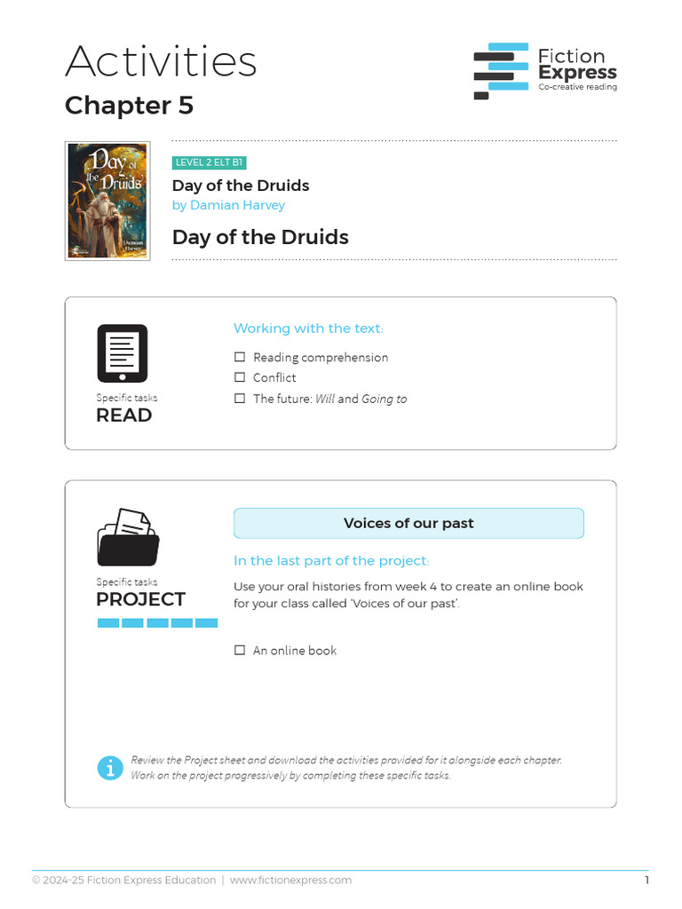 Student Activities Day of The Druids Chapter 5 L2 B1 | PDF | Druid