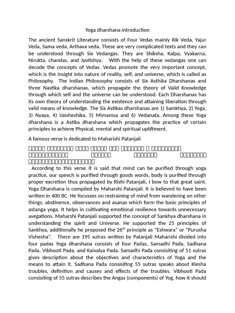 Introduction to Yoga Dharshana Concepts | PDF | Āstika | Indian Religions