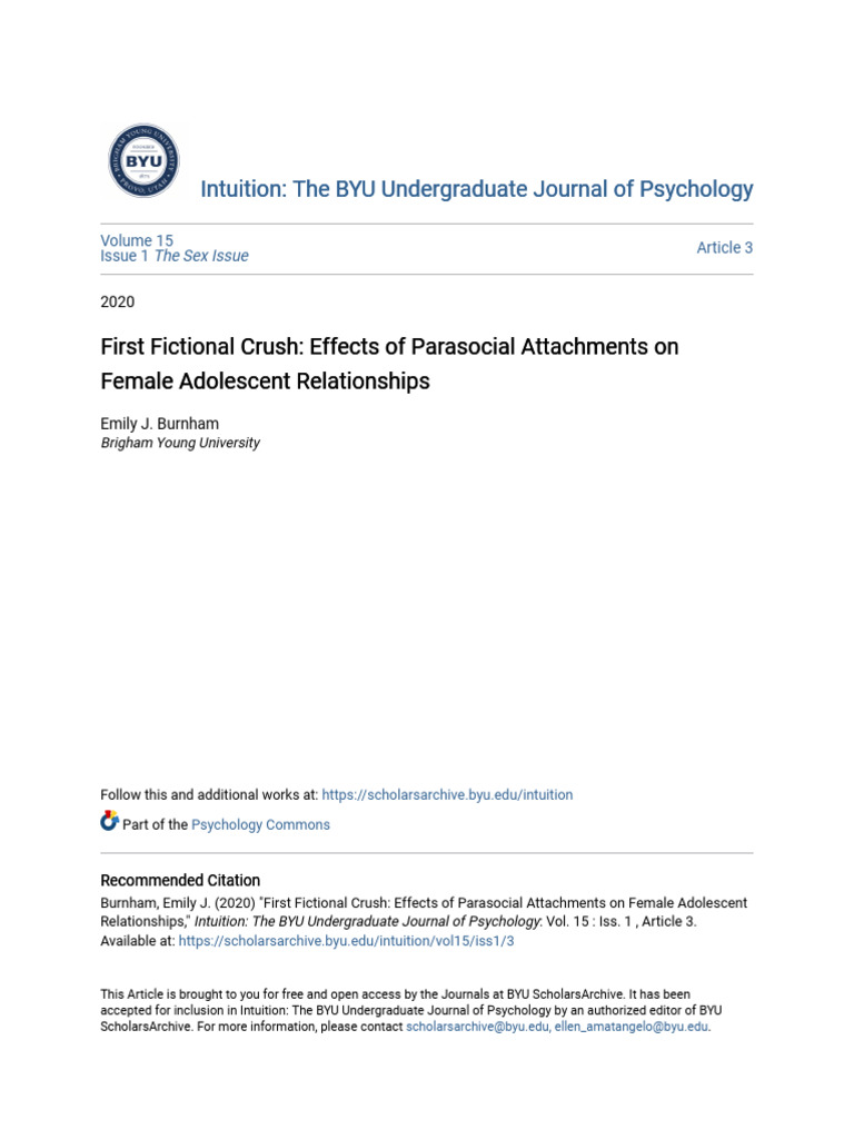 (Emily 2020) First Fictional Crush Effects of Parasocial Attachments On ...