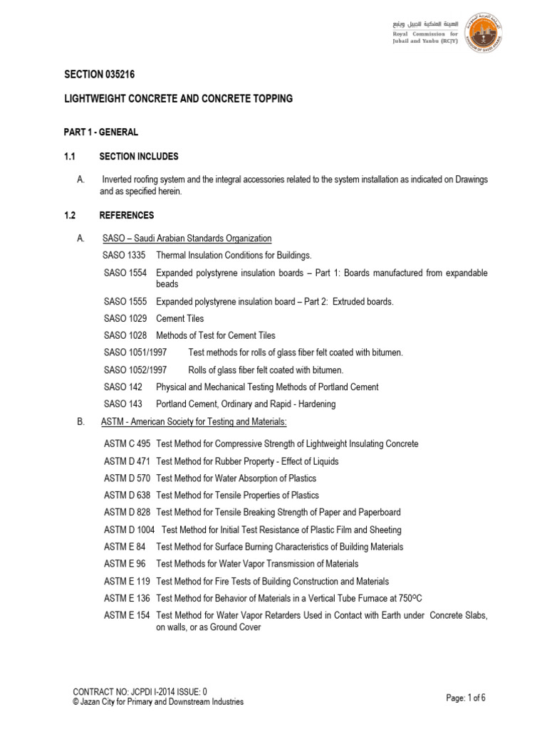 Section 03 5216 LIGHTWEIGHT CONCRETE AND CONCRETE TOPPING | PDF ...