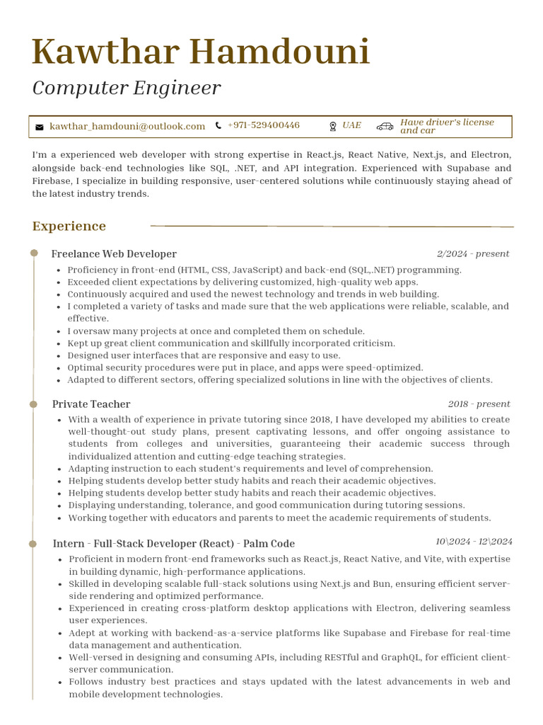 Web Developer & Tutor Profile Summary | PDF | Web Development | Web ...