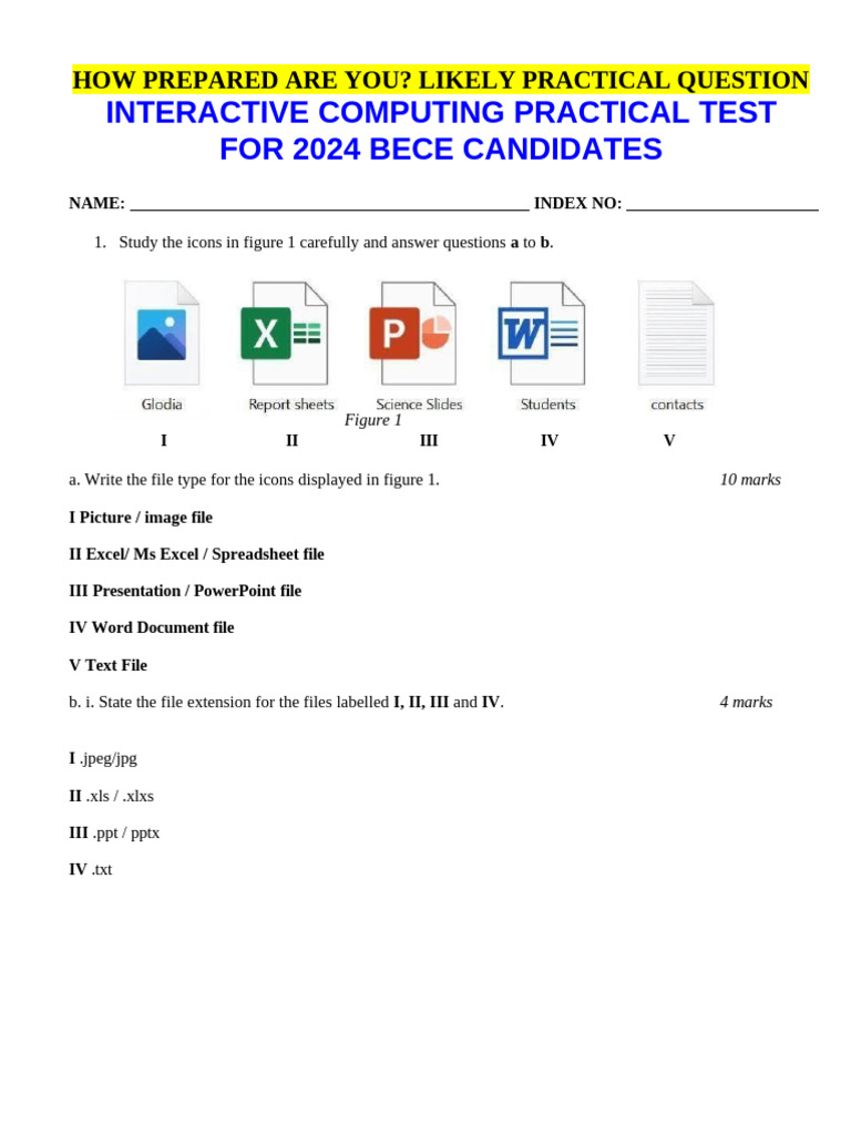 Basic 9 - Computing Practical Question - Answered | PDF | Computing | Software