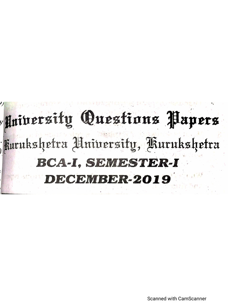 BCA Maths previous year question papers | PDF