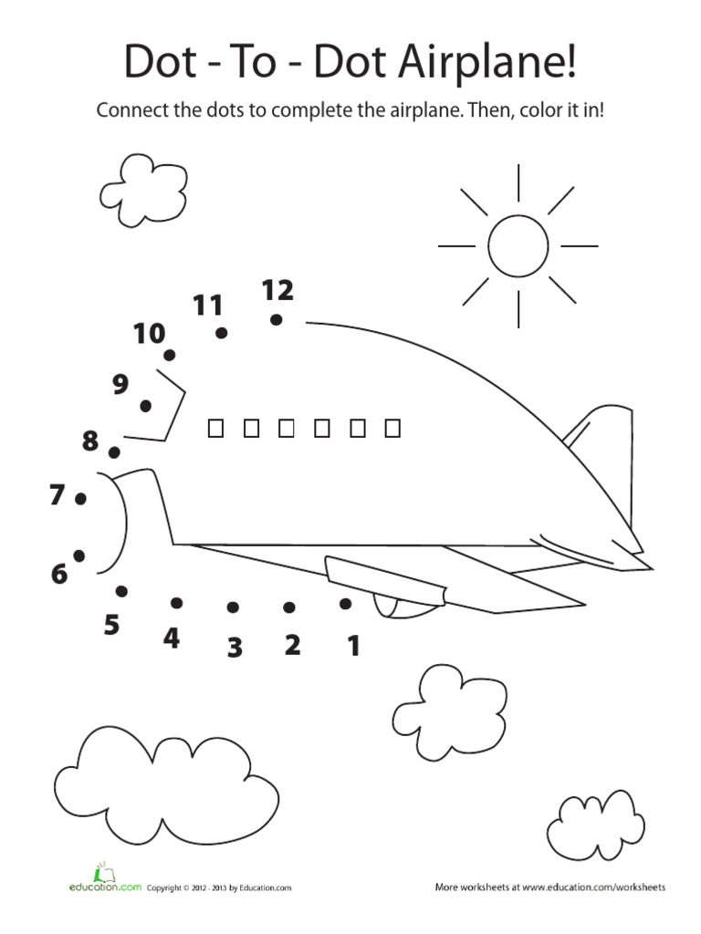 Draw Dot To Dot Airplane | PDF