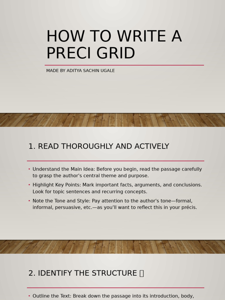 How To Write A Preci Grid | PDF