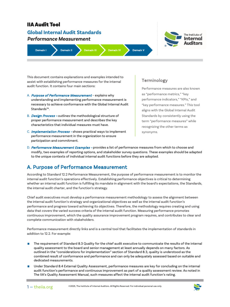 Internal Audit Performance Measurement Guide | PDF | Internal Audit | Audit