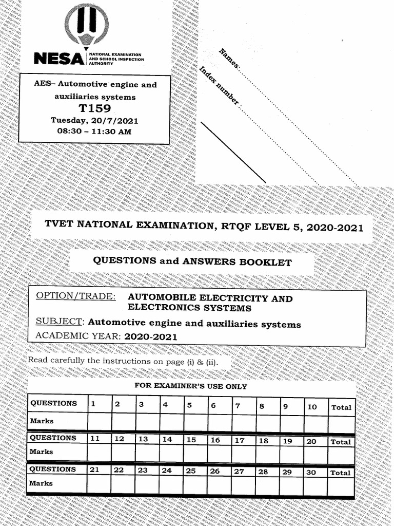 2021_T159_Automotive_engine_and_auxiliaries_systems_TVET | PDF