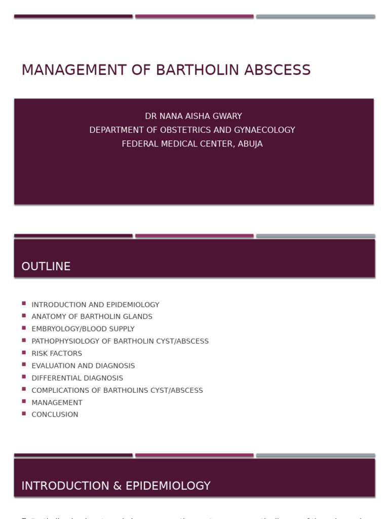Bartholin Cyst Management | PDF | Clinical Medicine | Medical Specialties