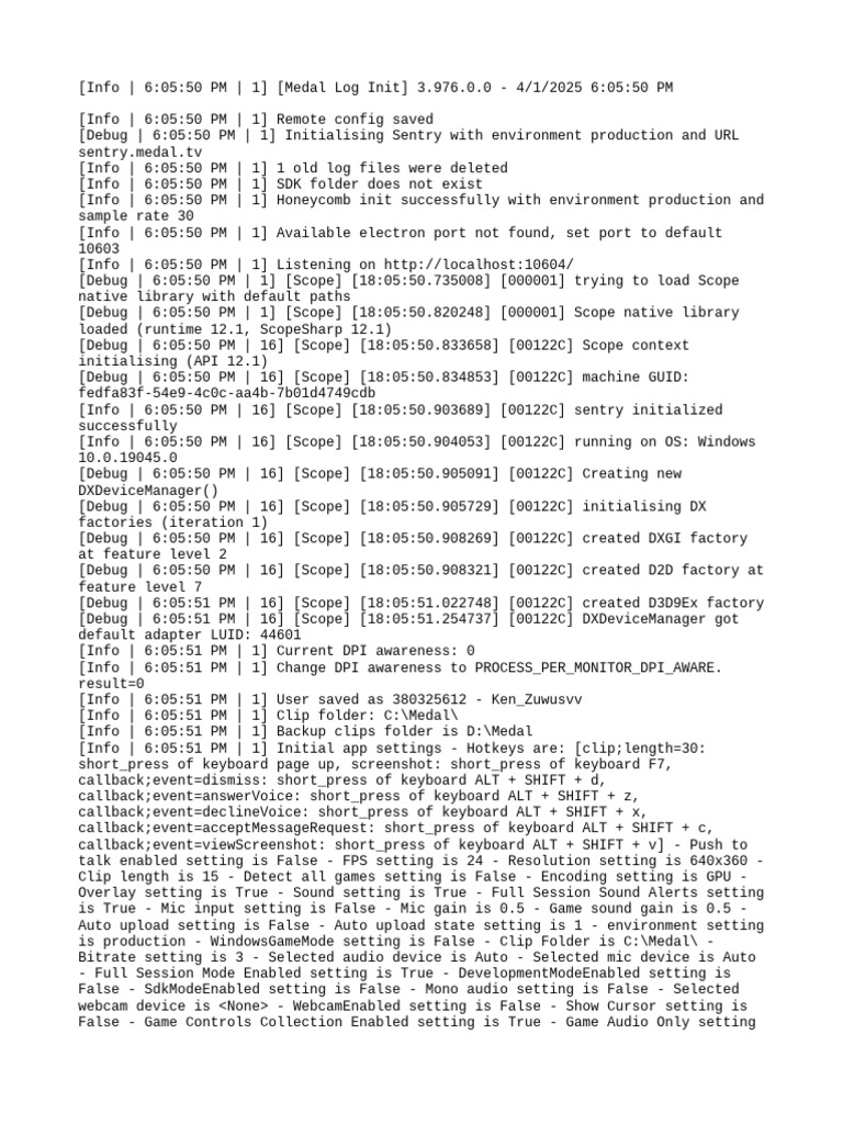 Medal App Initialization Log 2025 | PDF | Graphics Processing Unit ...