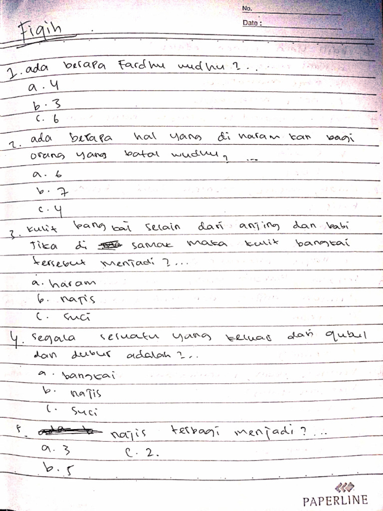 soal ujian fiqih MD 2 | PDF