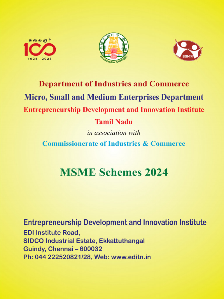 Tamil Nadu Entrepreneurship Development Guide | PDF | Entrepreneurship ...