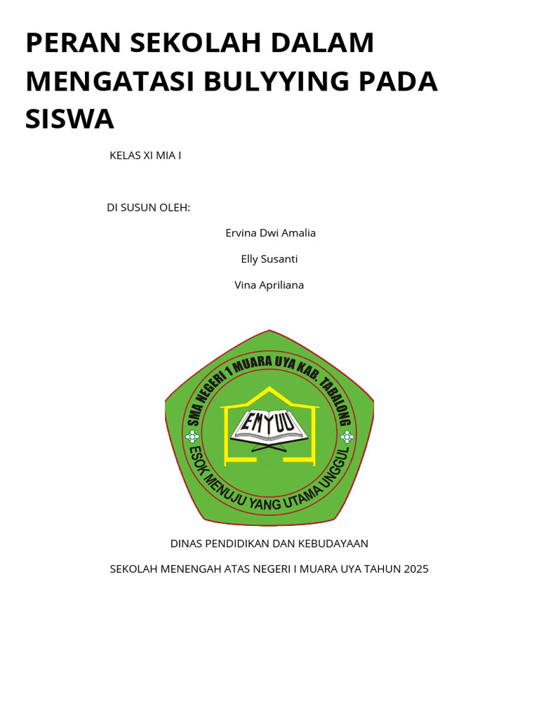 Peran Sekolah Dalam Mengatasi Bulyying Pada Siswa PDF | PDF