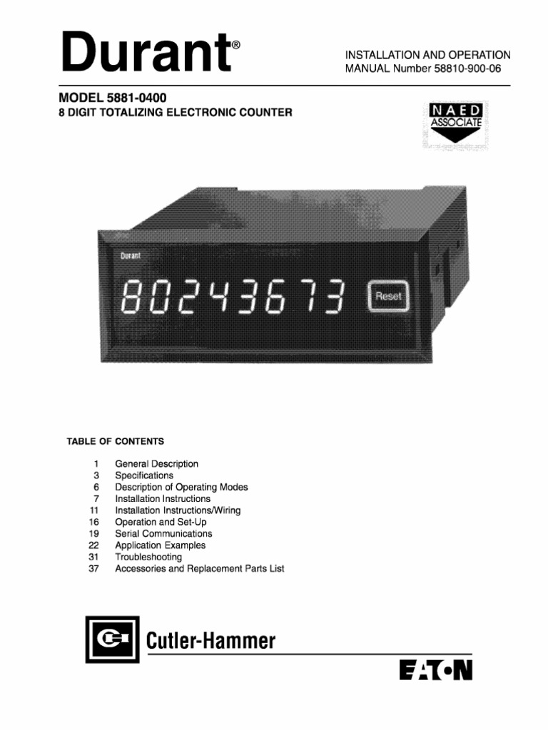 58810-900-06 Durat Contador Blanza Radio | PDF