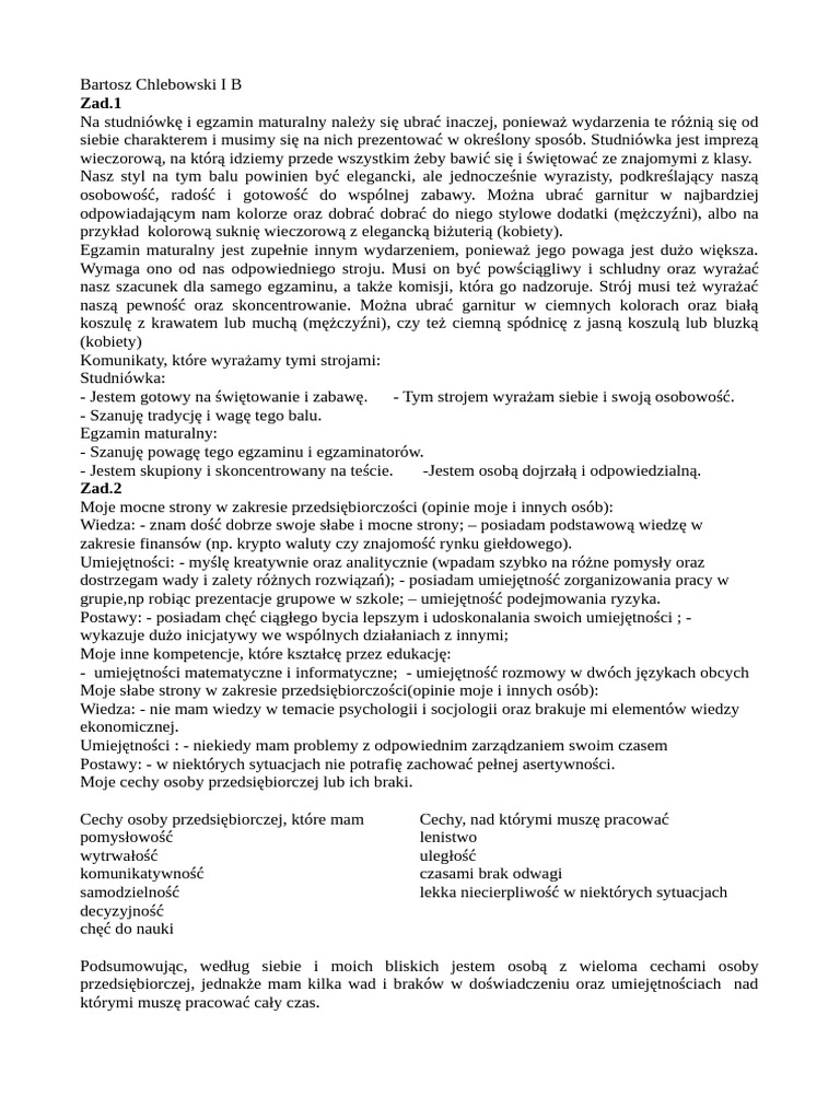 BiZ Praca Domowa | PDF