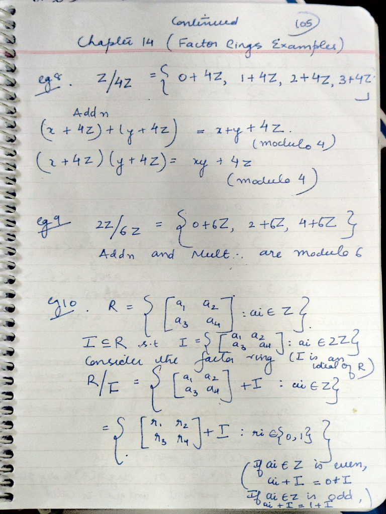 Factor Rings Notes | PDF