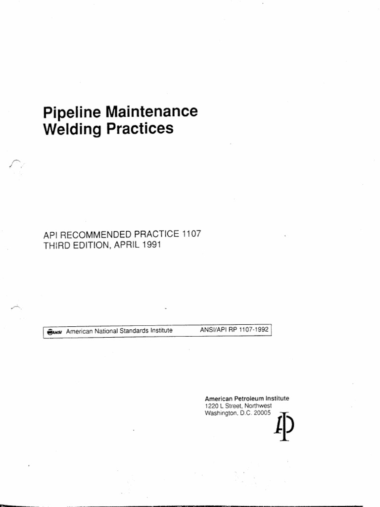 API RP 1107 3rd Apr 1991 W 1993-2 | PDF