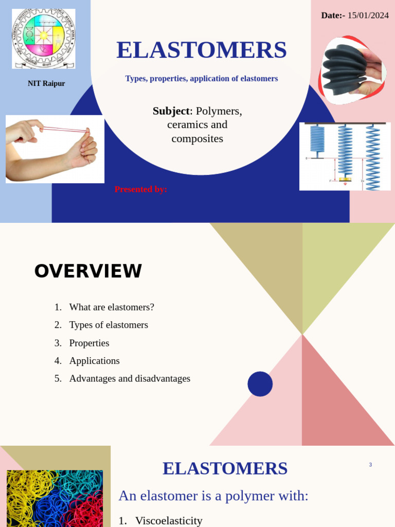 Elastomers (Types, Properties, Applications) 1 | PDF | Natural Rubber | Polymers
