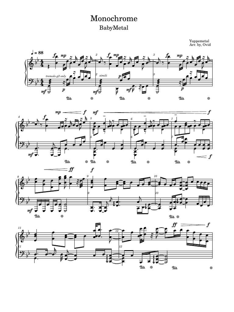 BabyMetal Monochrome Arrangements | PDF