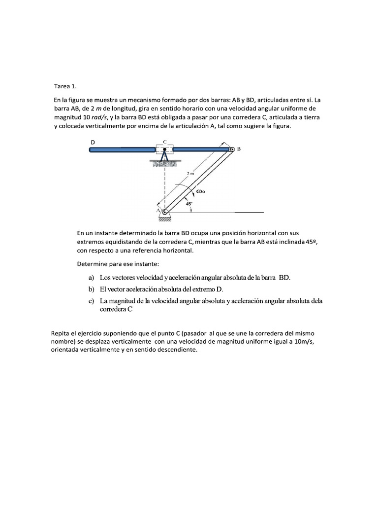 Tareas 1 A 6 Cinematica | PDF