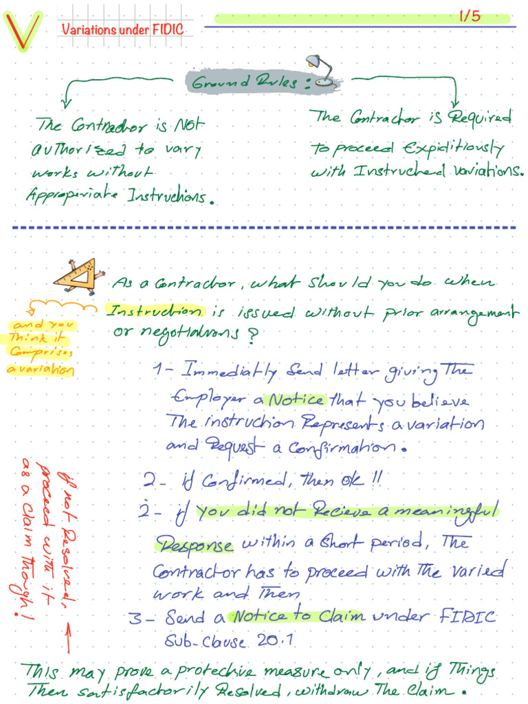 FIDIC Variation Procedures for Contractors | PDF