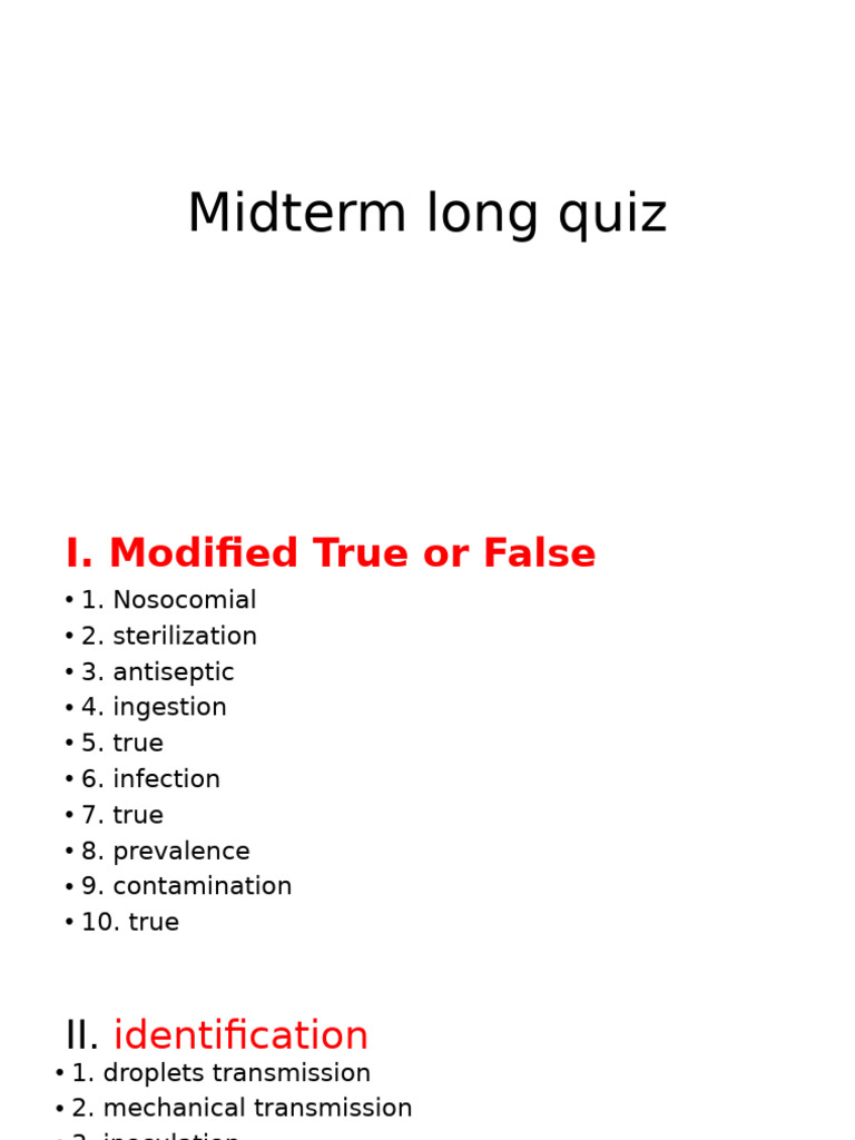 Midterm Long Quiz Answer Key | PDF