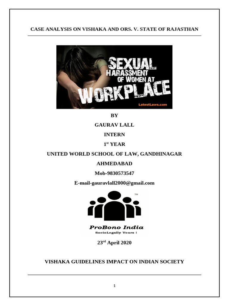 Vishaka Case Assignments | PDF | Sexual Harassment | Acquittal
