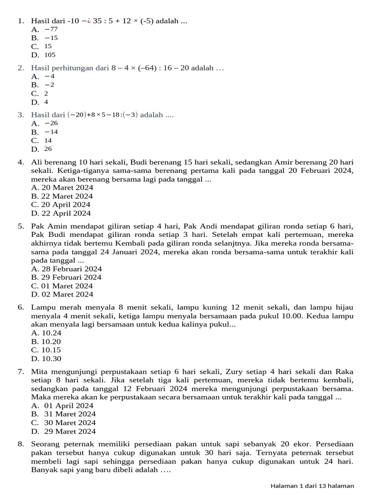 Latihan Soal Psaj | PDF