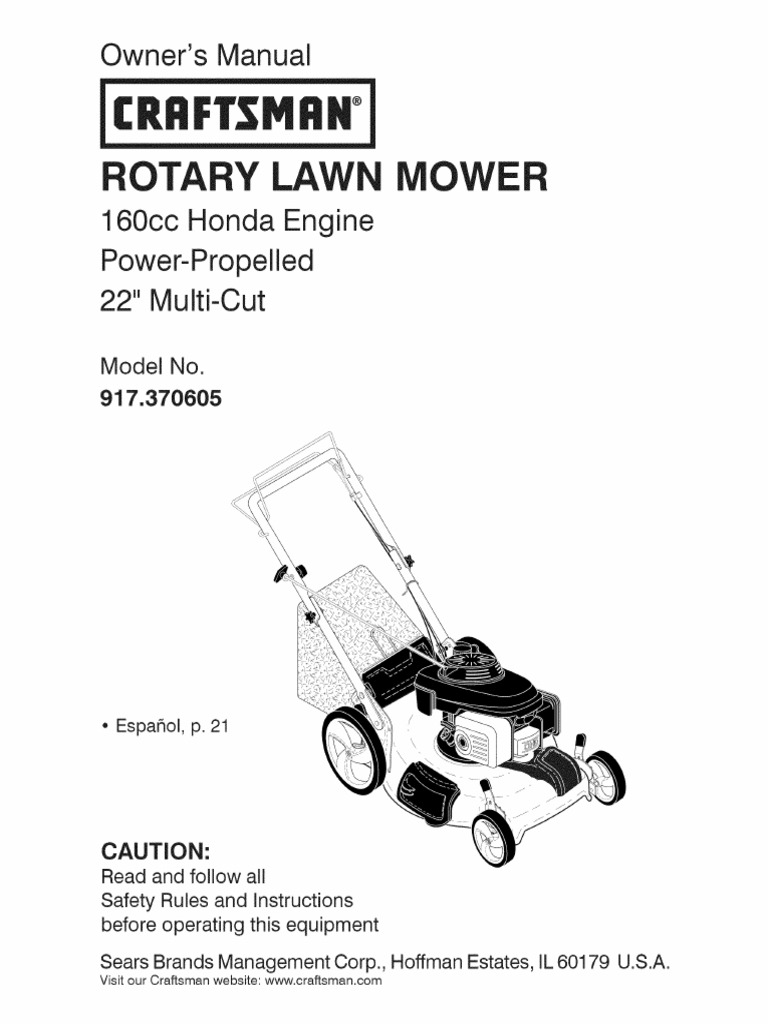 Craftsman Model 917 Gcv160 Manual | PDF