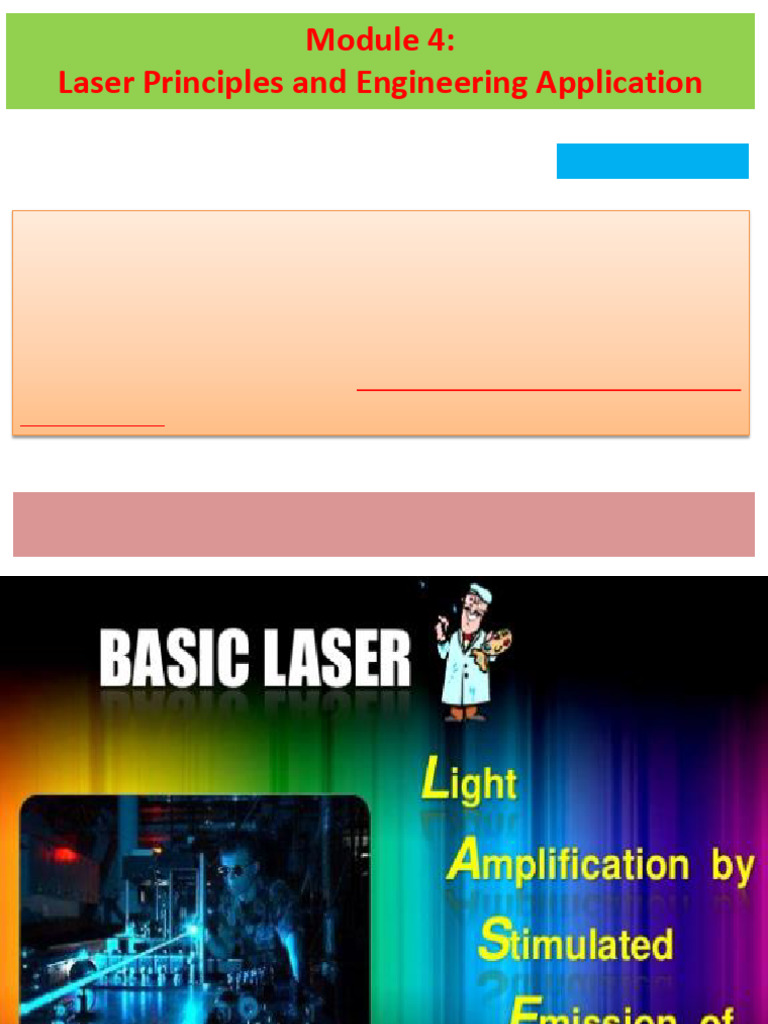 Laser Principles and Engineering Applications | PDF | Laser | Fluorescence