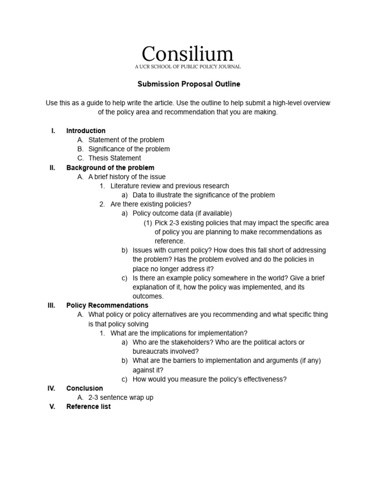 Policy Proposal Outline | PDF