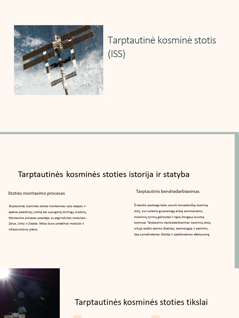 Tarptautin Kosmin (ISS) : Ė Ė Stotis | PDF