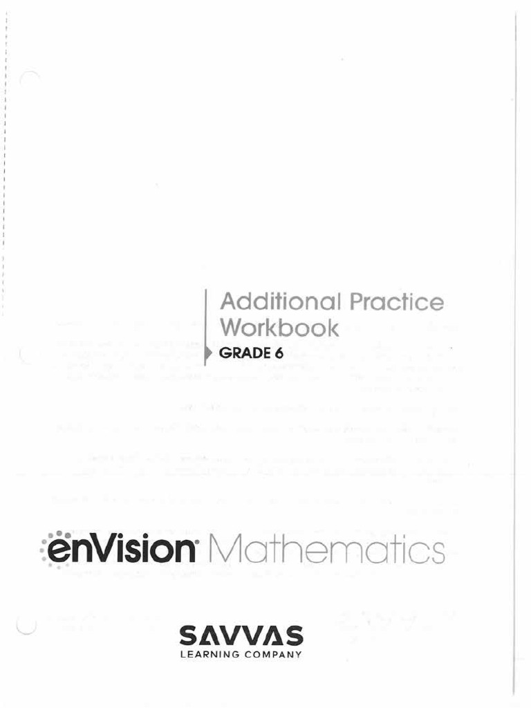 Envision Mathematics Additional Practicebook Grade6 | PDF