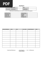 Contoh Mock Recall Record | PDF