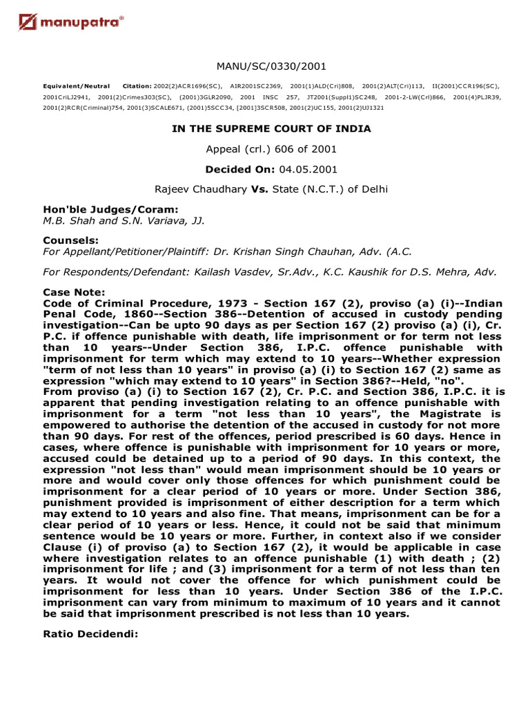 Hyder Ali v. State of Karnataka Analysis | PDF | Detention ...